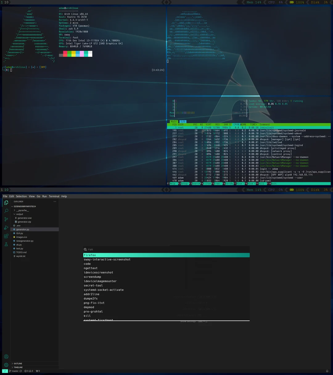 my [sway] setup on school laptop | Scrolller