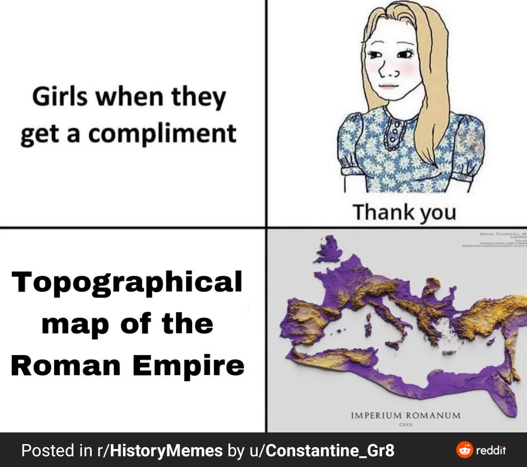 Topographical map of the Roman Empire | Scrolller