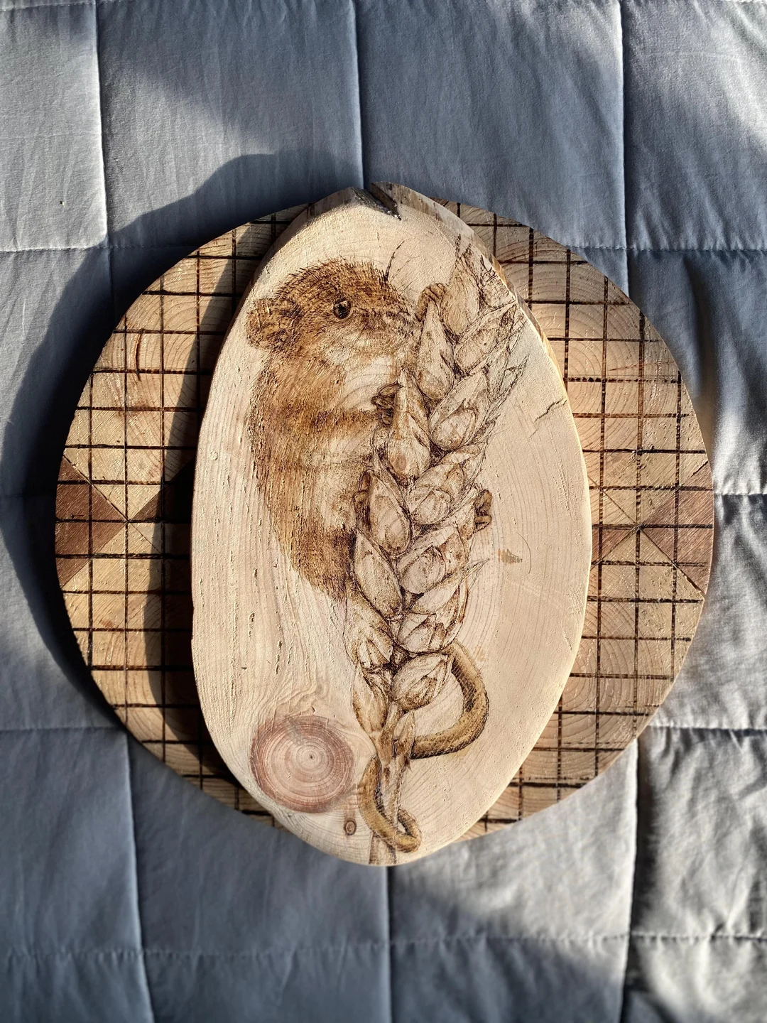 Field mouse,(me) Aggravating-Leek5154, pyrography (wood burning),2023 | Scrolller