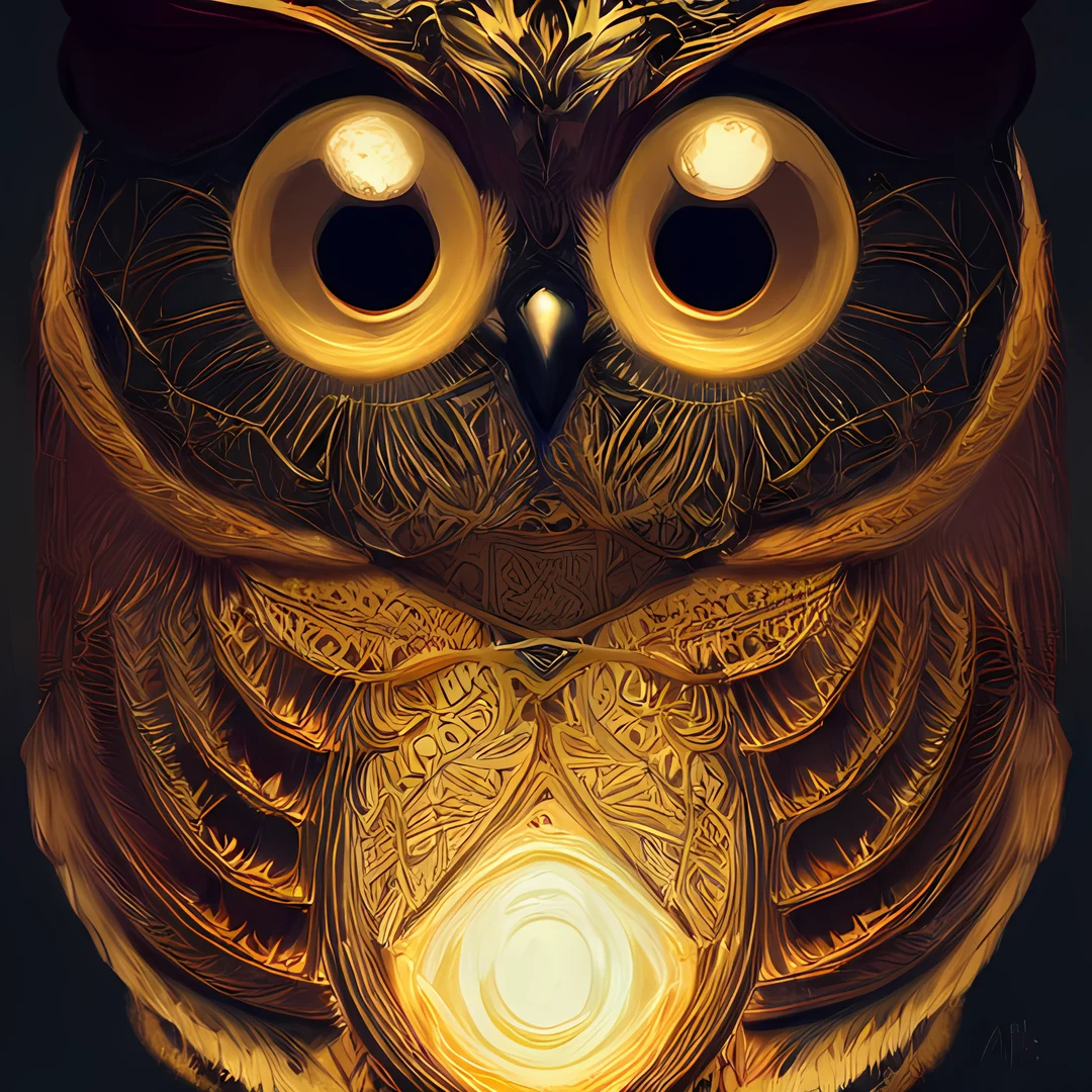 Discover more like Owls: Got AI to create a golden owl, this one came out pretty nice and ...