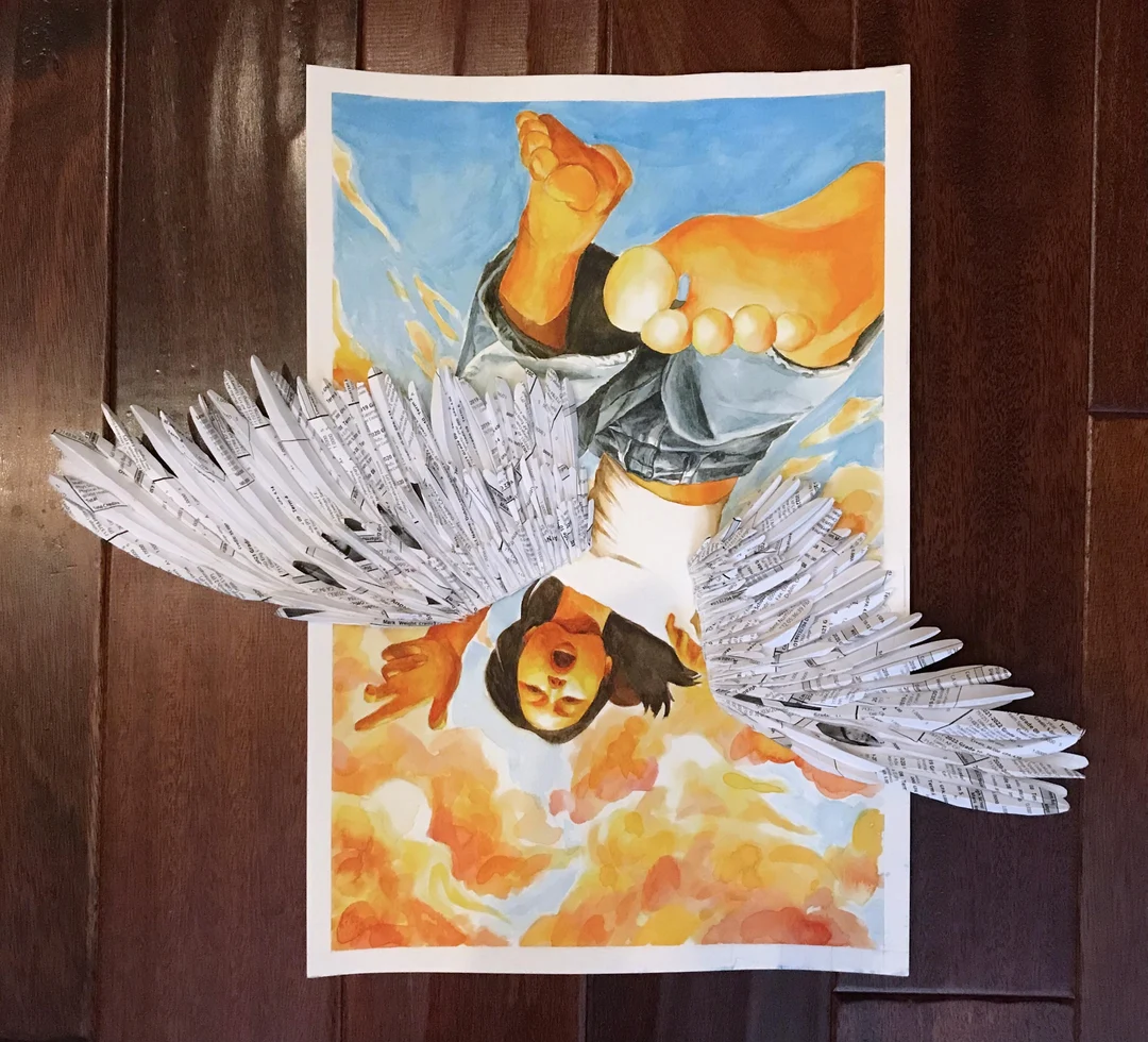 Icarus, Callalyst/Me, Watercolor and High School Transcripts, 2022 | Scrolller