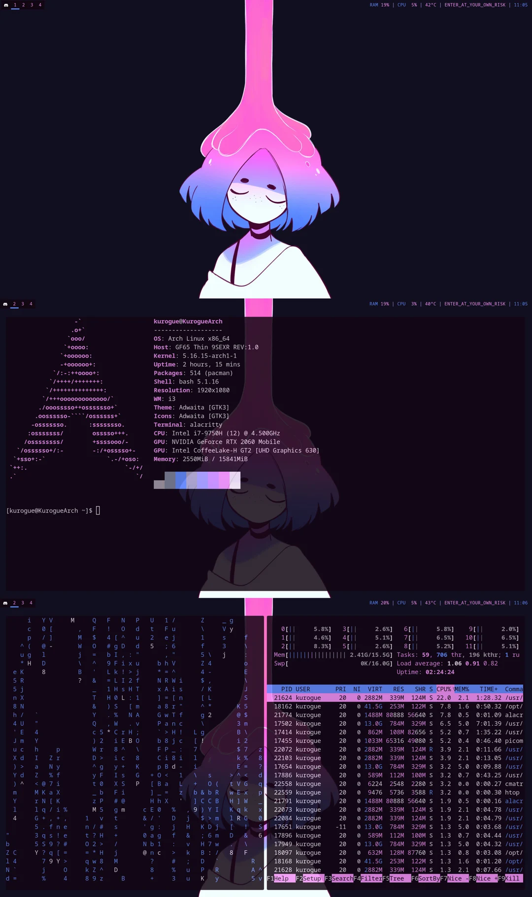 [i3-gaps] First Rice on Arch | Scrolller