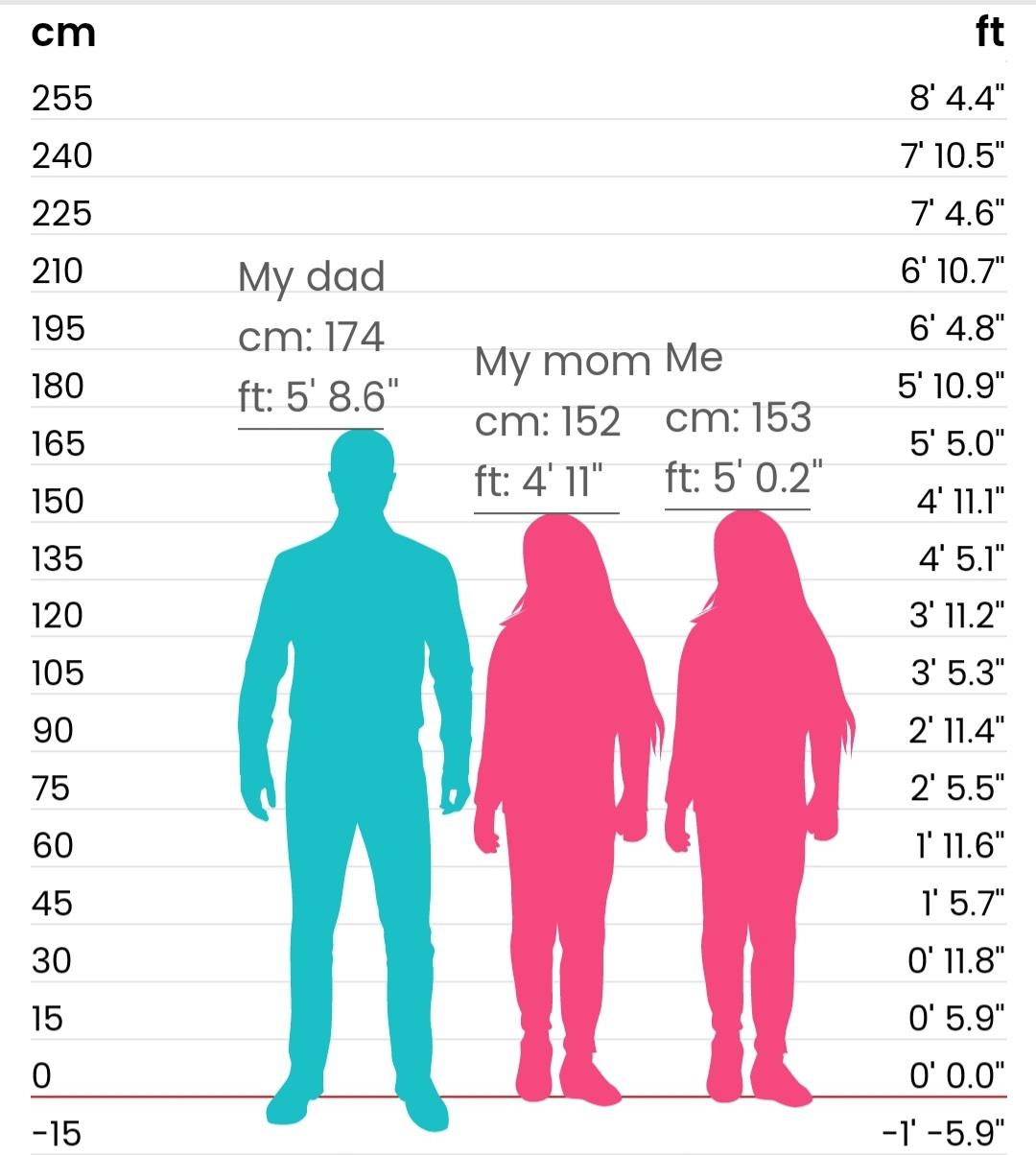 I did a height chart of my family for fun | Scrolller