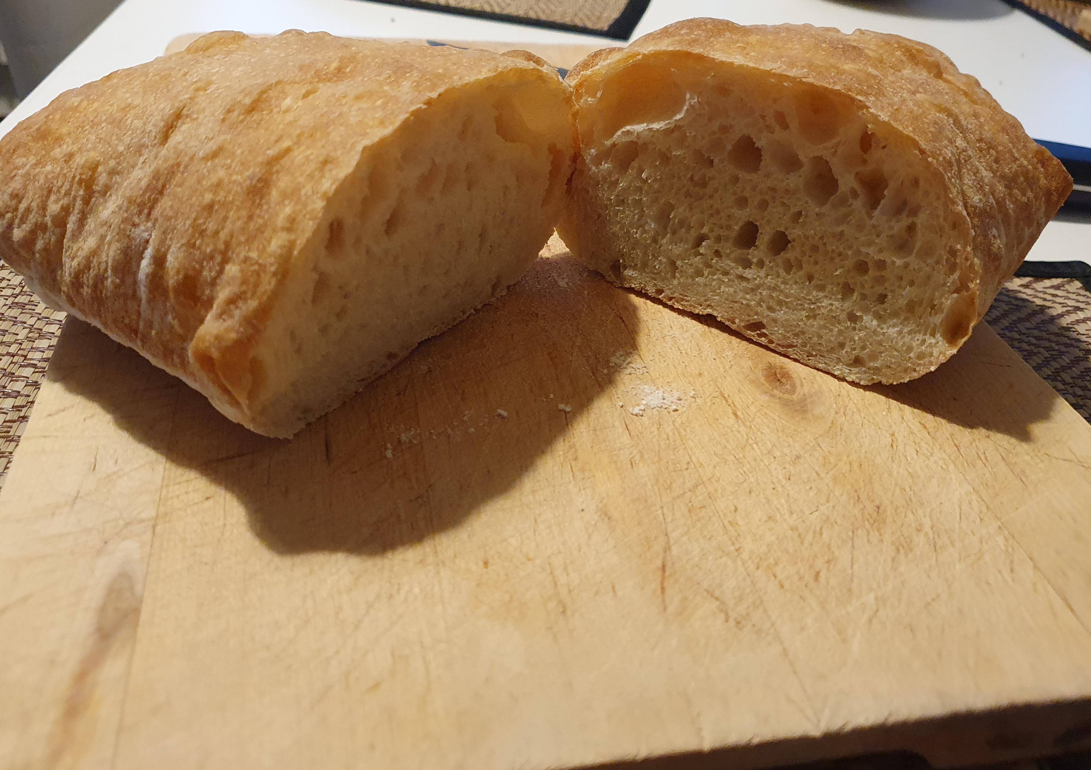 First ciabatta that's not too flat (why is it so dense at the bottom though?) | Scrolller