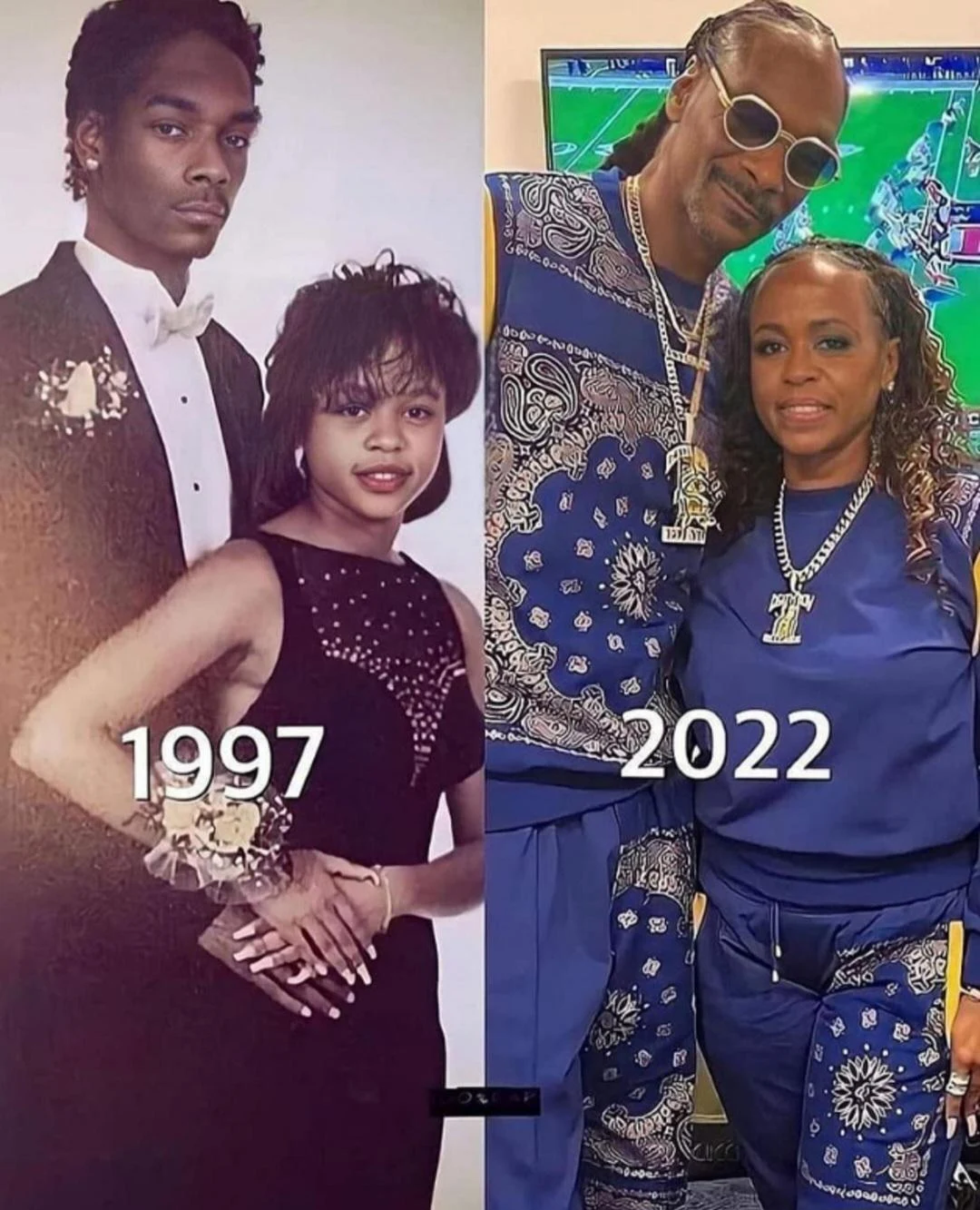 Snoop Dogg and his wife Shante Broadus, 25 years later. | Scrolller