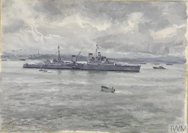 HMS Mauritius; by Stephen Bone | Scrolller