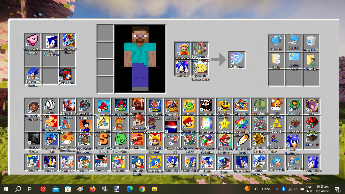 Made a Minecraft inventory themed desktop | Scrolller