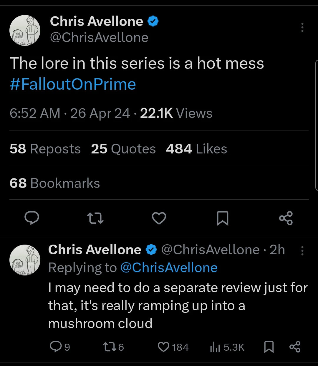 Chris avellone didn't like what the show did with the lore | Scrolller