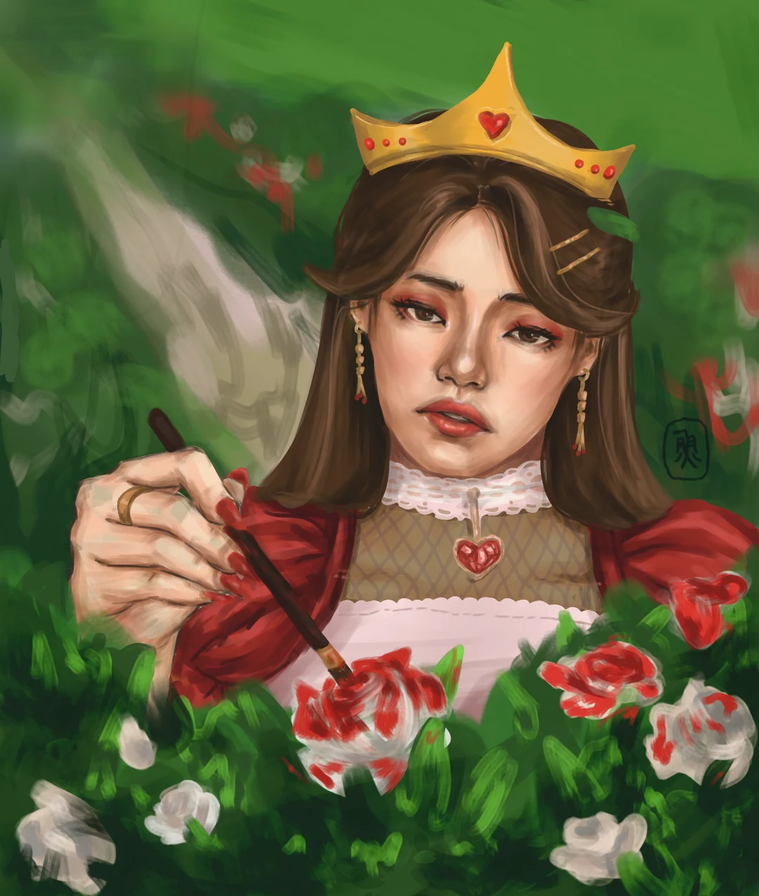 "Painting the Roses Red", fishdoesart(me), digital, 2022 | Scrolller