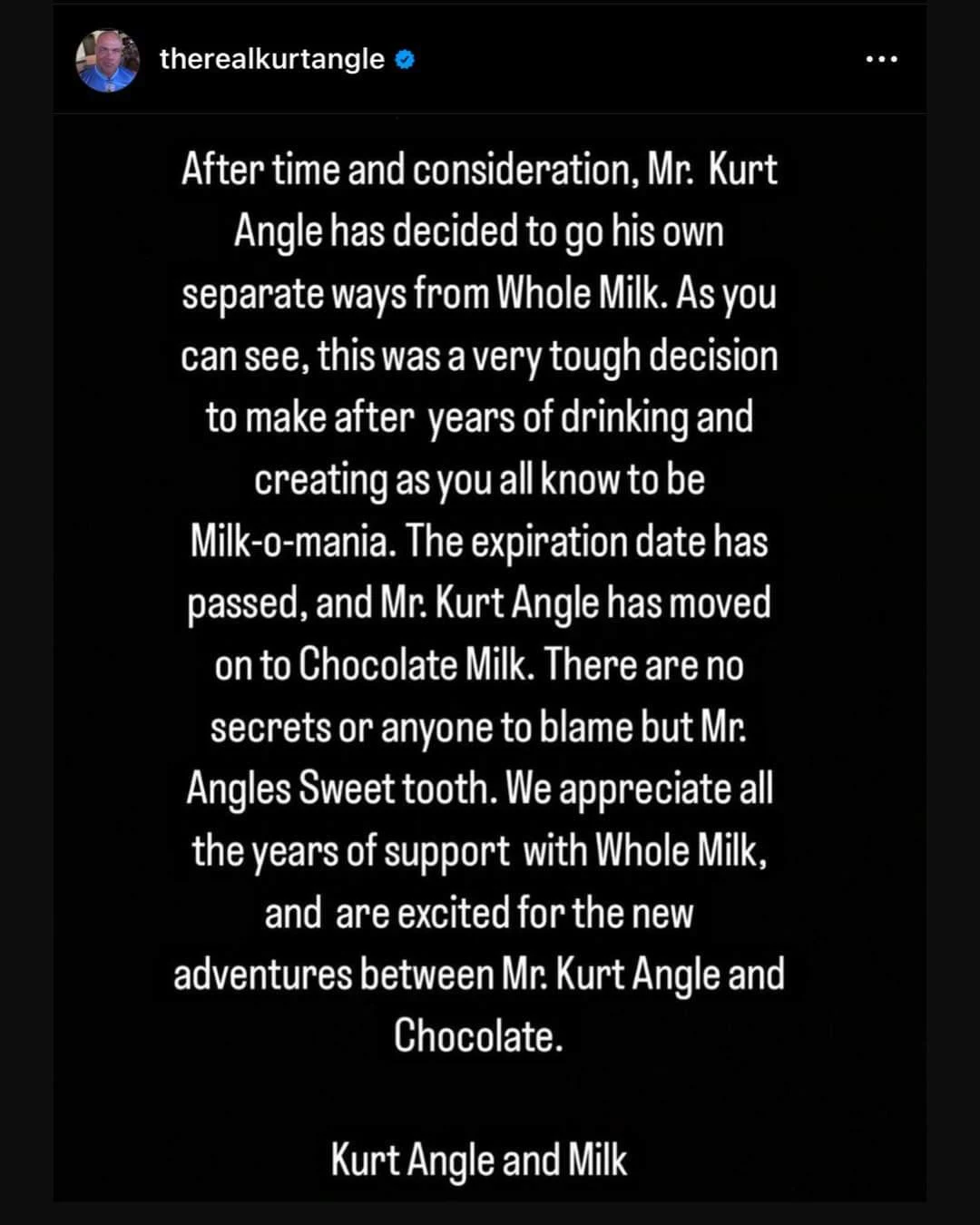 Statement from Kurt Angle | Scrolller