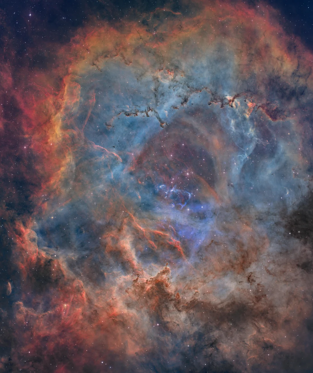 2x1 Mosaic of The Rosette Nebula in Narrowband | Scrolller