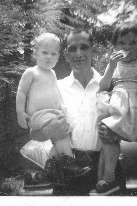 A rare shirtless picture of me from 1966 being held by my grandpa and my Aunt Reba. Great ...