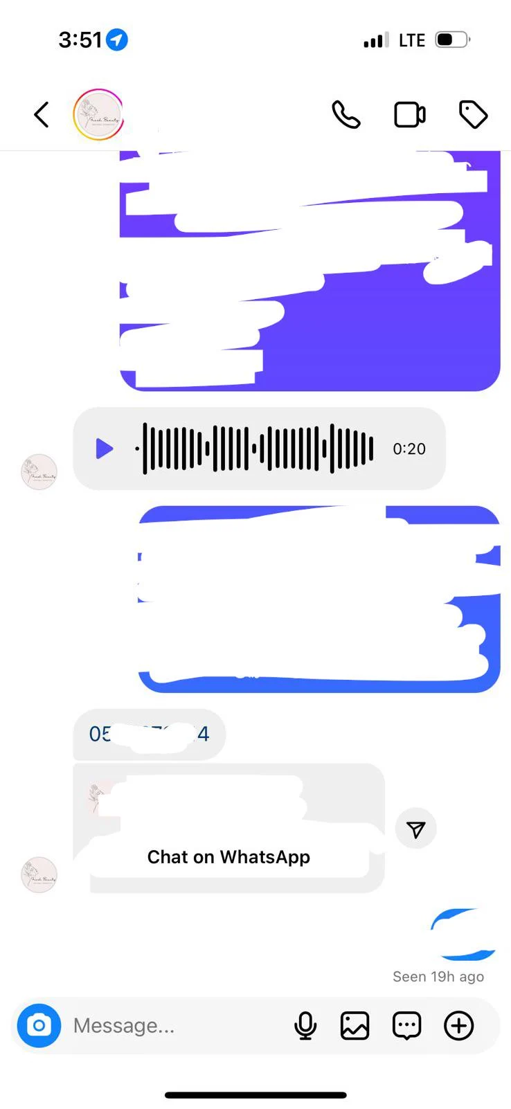Does anybody know how to activate this “chat on WhatsApp” button on Instagram DM? | Scrolller