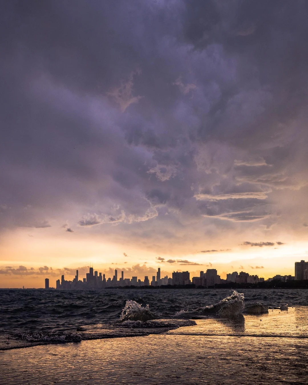 Storms at sunset in Chicago on Tuesday [OC] | Scrolller