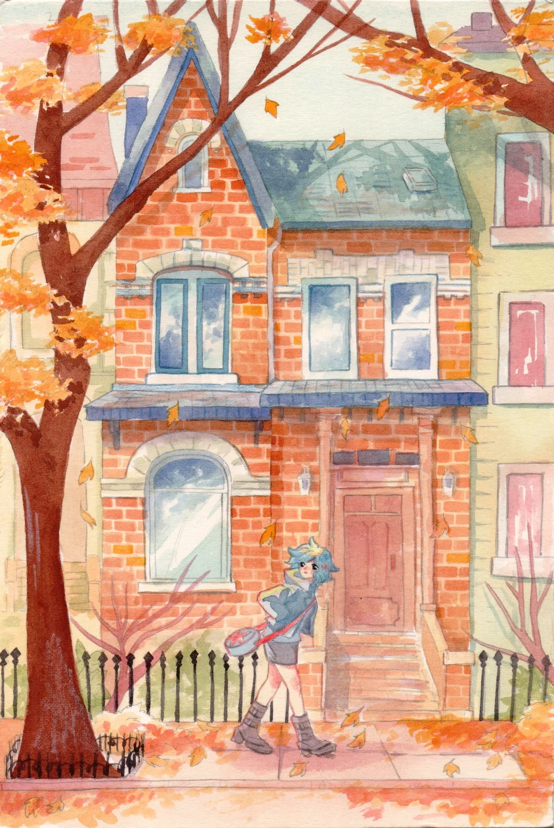 Walking, by me, watercolor, 2023 | Scrolller