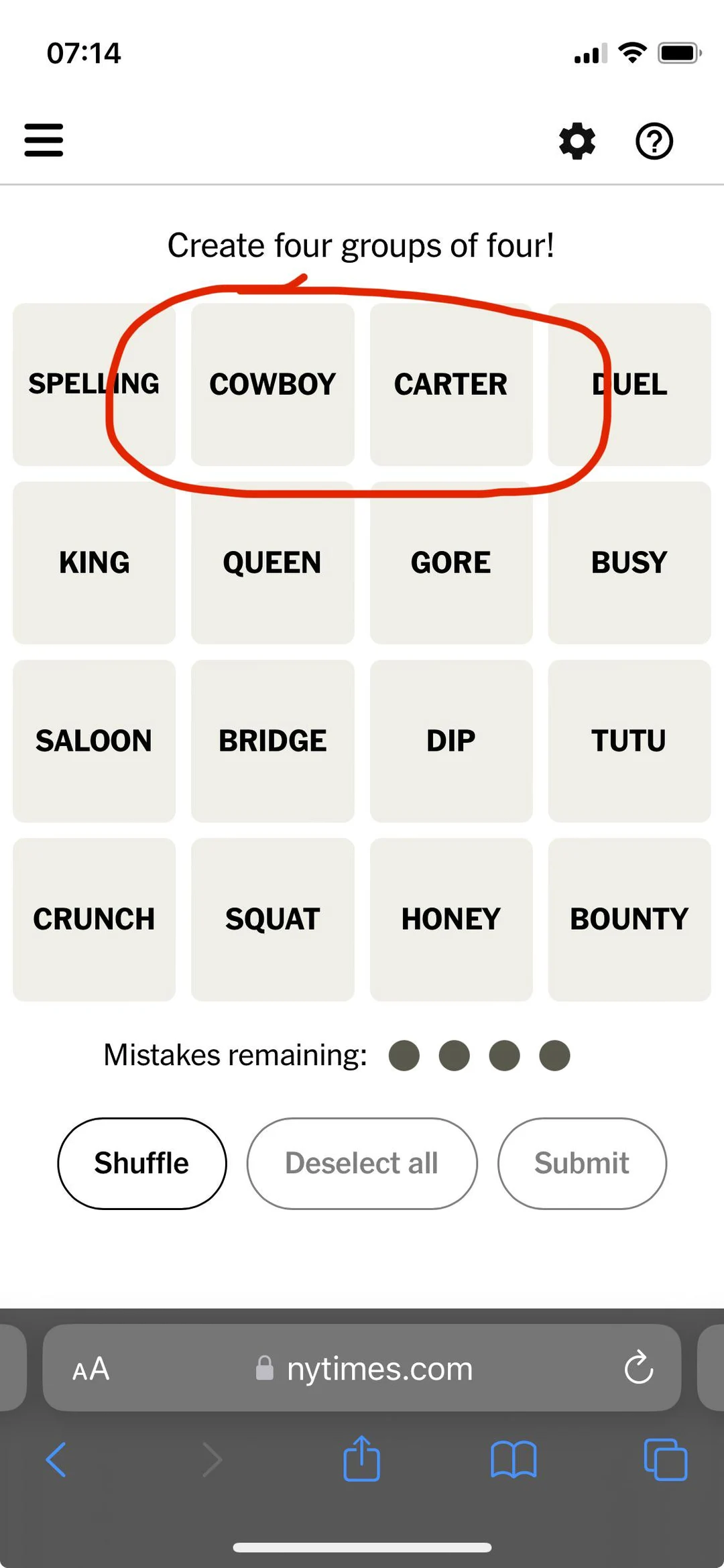 I see you today, NYT Connections 👀 | Scrolller