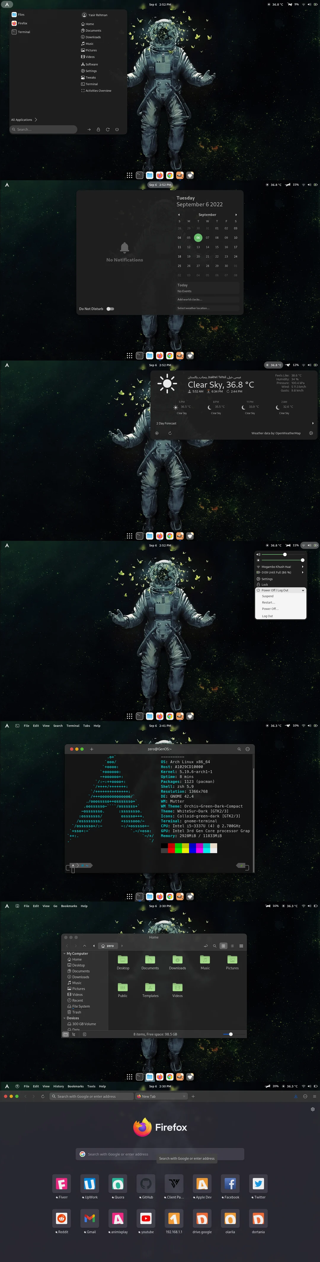 [GNOME] Arch with a global menu and a glassy look. | Scrolller