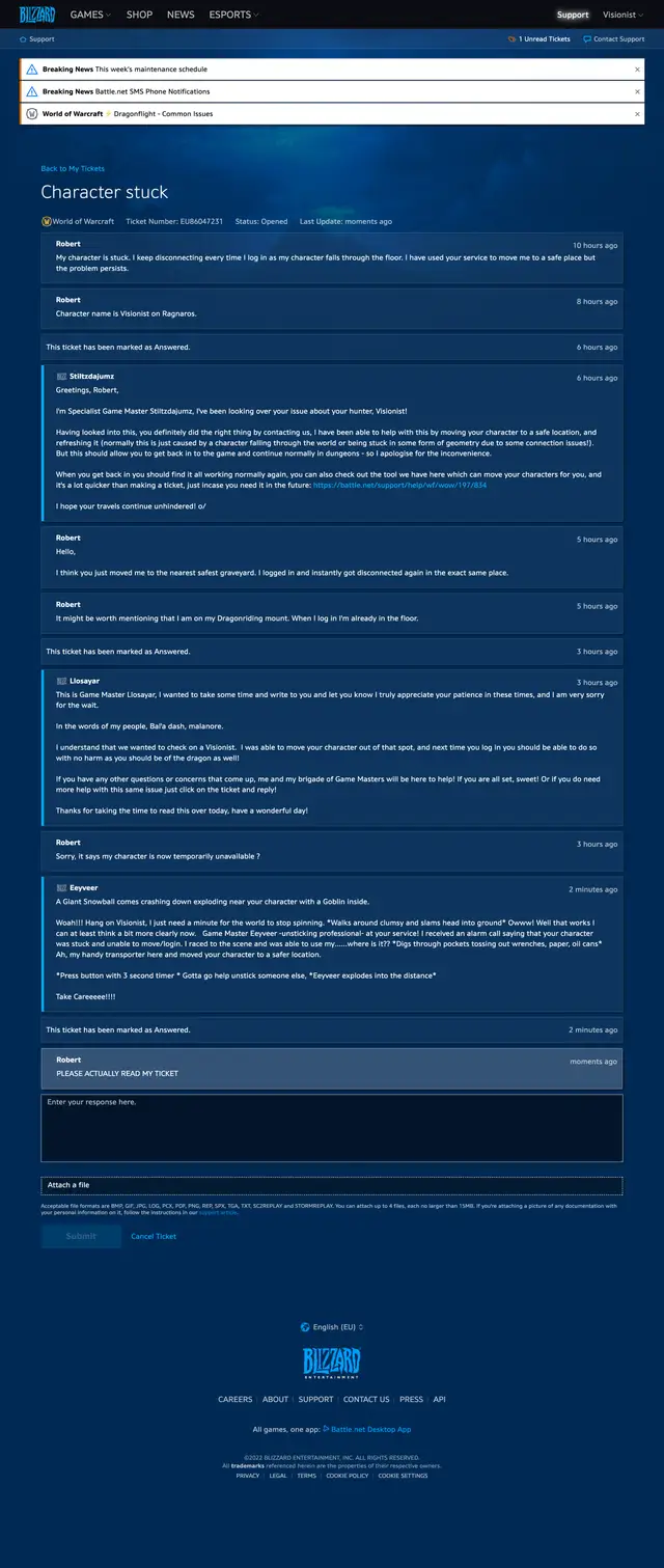 Dealing with Blizzard's support is painful sometimes | Scrolller