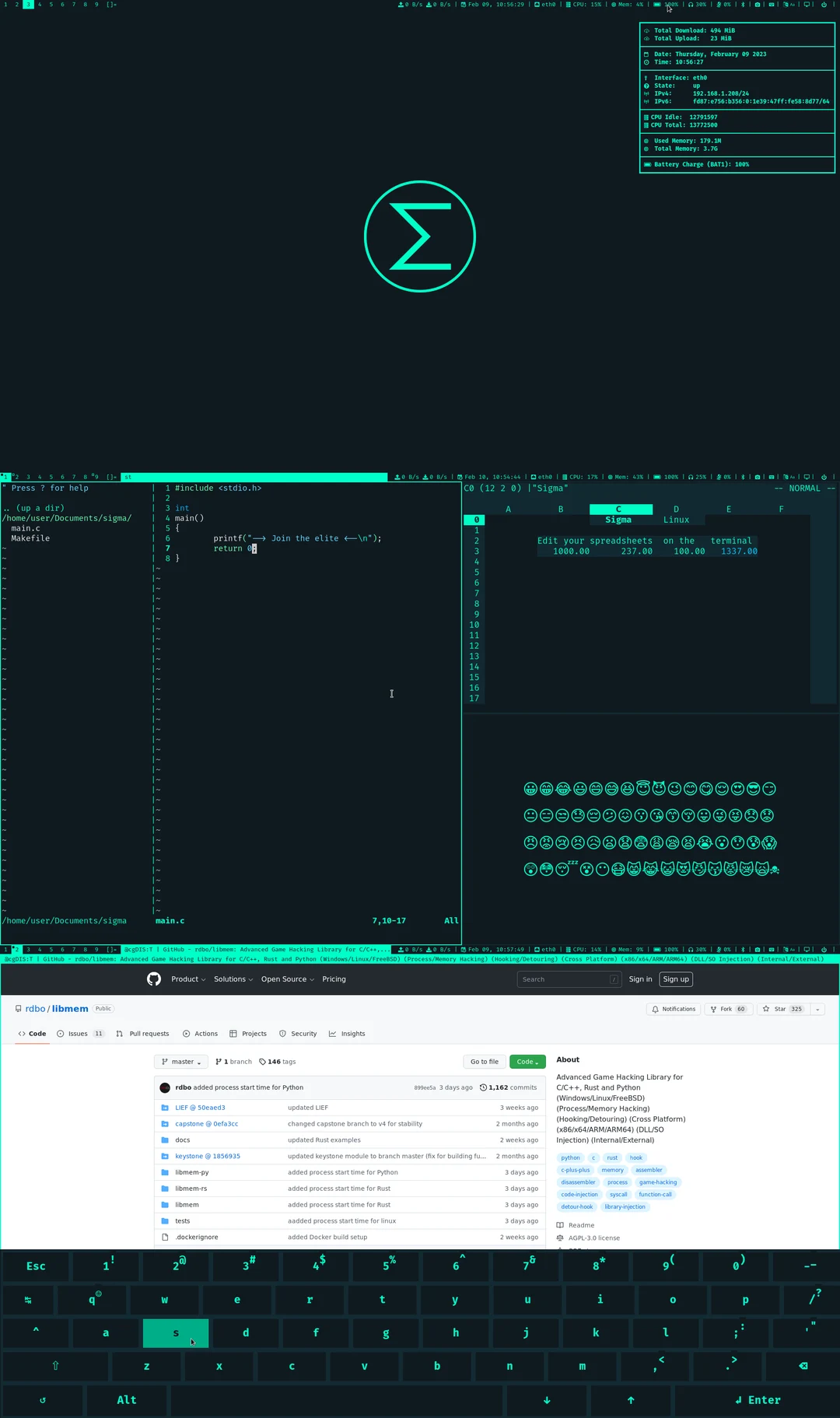 [dwm] Sigma Linux - fully riced operating system (only uses ~100MB of RAM!) | Scrolller