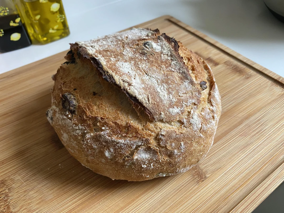 First bread this year! (And second loaf ever baked). Olive bread. | Scrolller