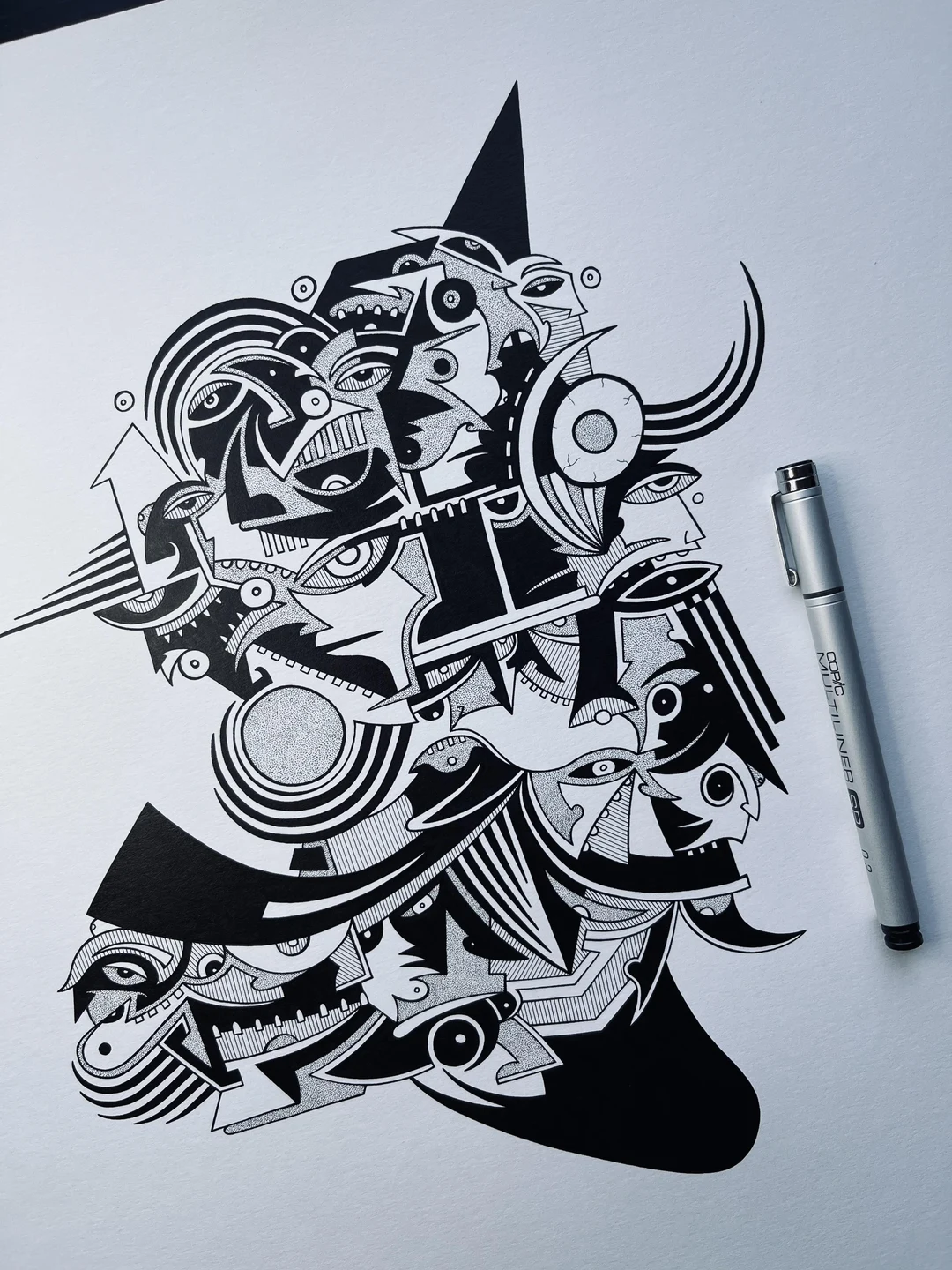 My current work in progress. Ink on paper. | Scrolller