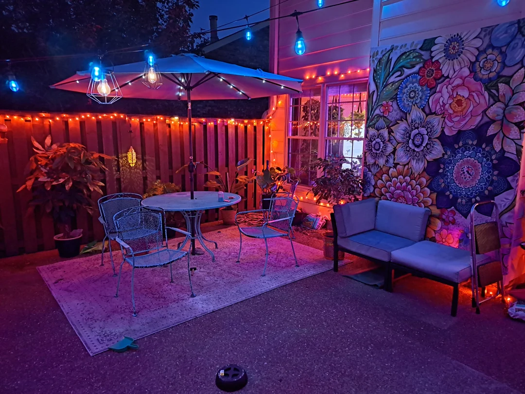 My patio at night. | Scrolller