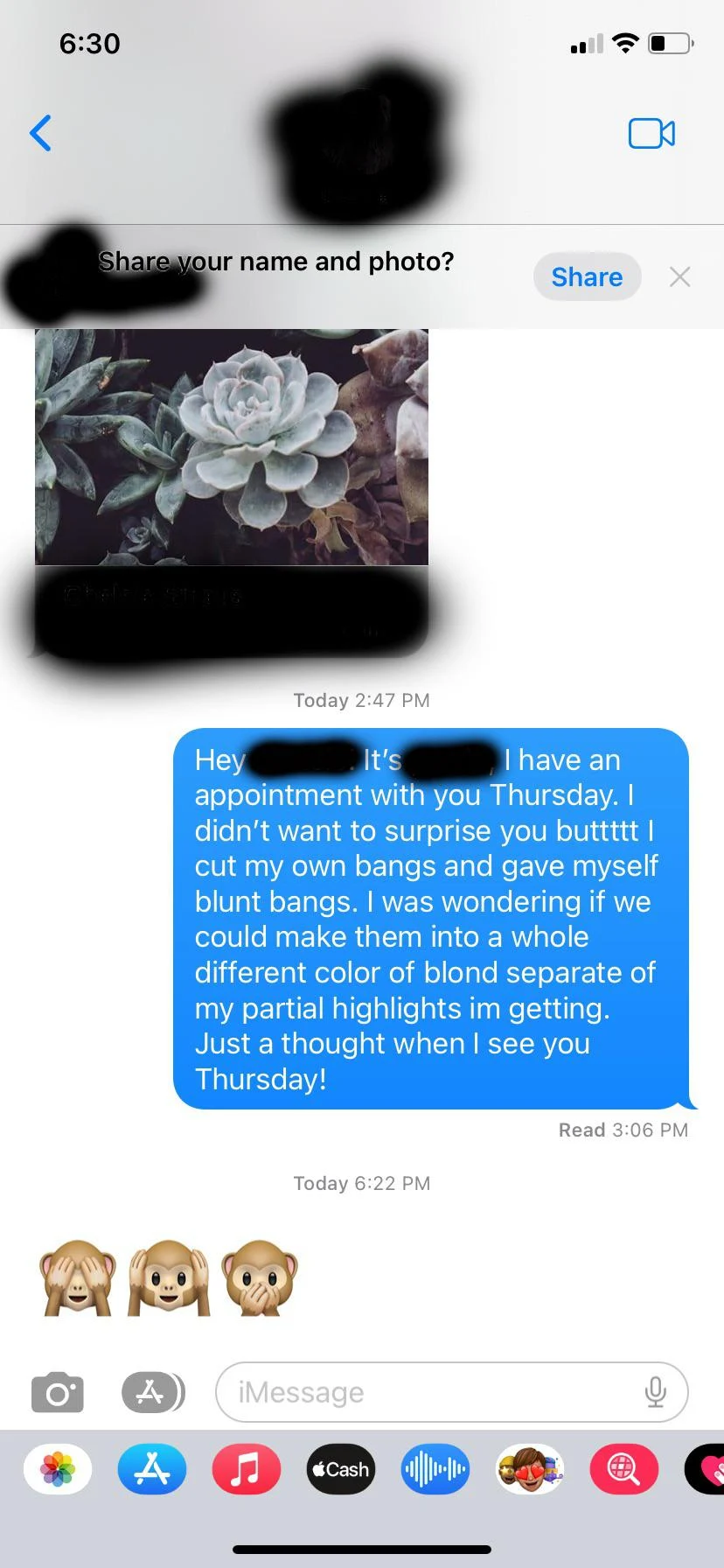 My hairstylist isn’t mad at me is she lol. Idk what that means | Scrolller