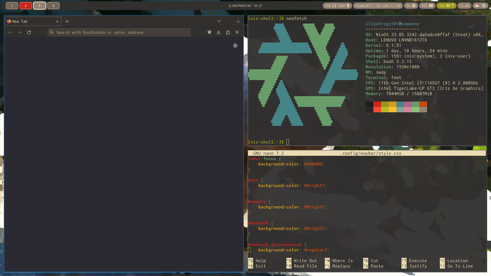 [NixOS, Sway] My first attempt at something like this | Scrolller