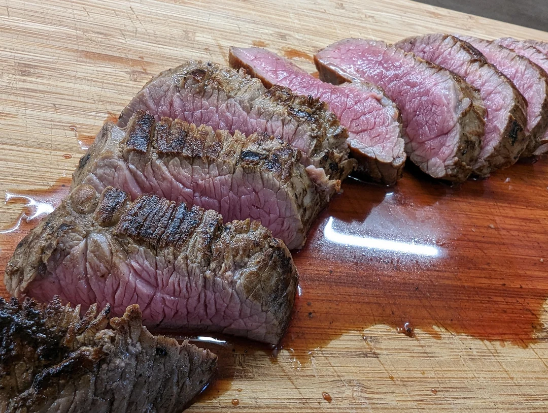 Entrecote (New York strip) cooked on a cast iron grill | Scrolller