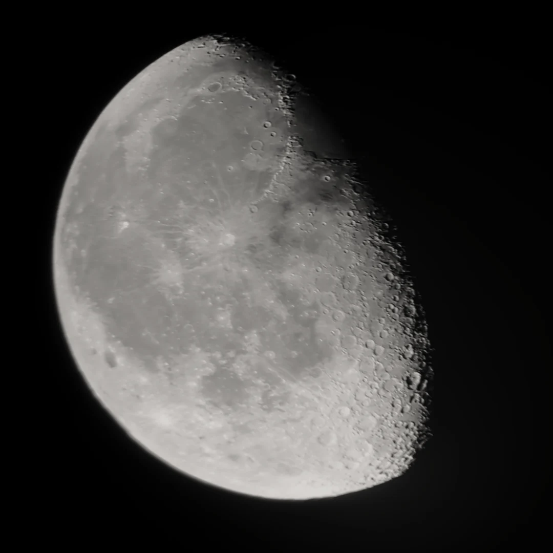 My first proper photo of the moon through my telescope and a crappy android camera | Scrolller