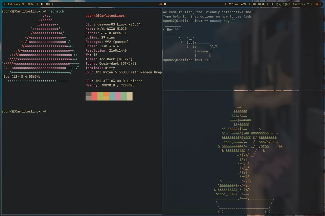 [EndeavourOS - I3] My first rice using a tiling window manager :D | Scrolller
