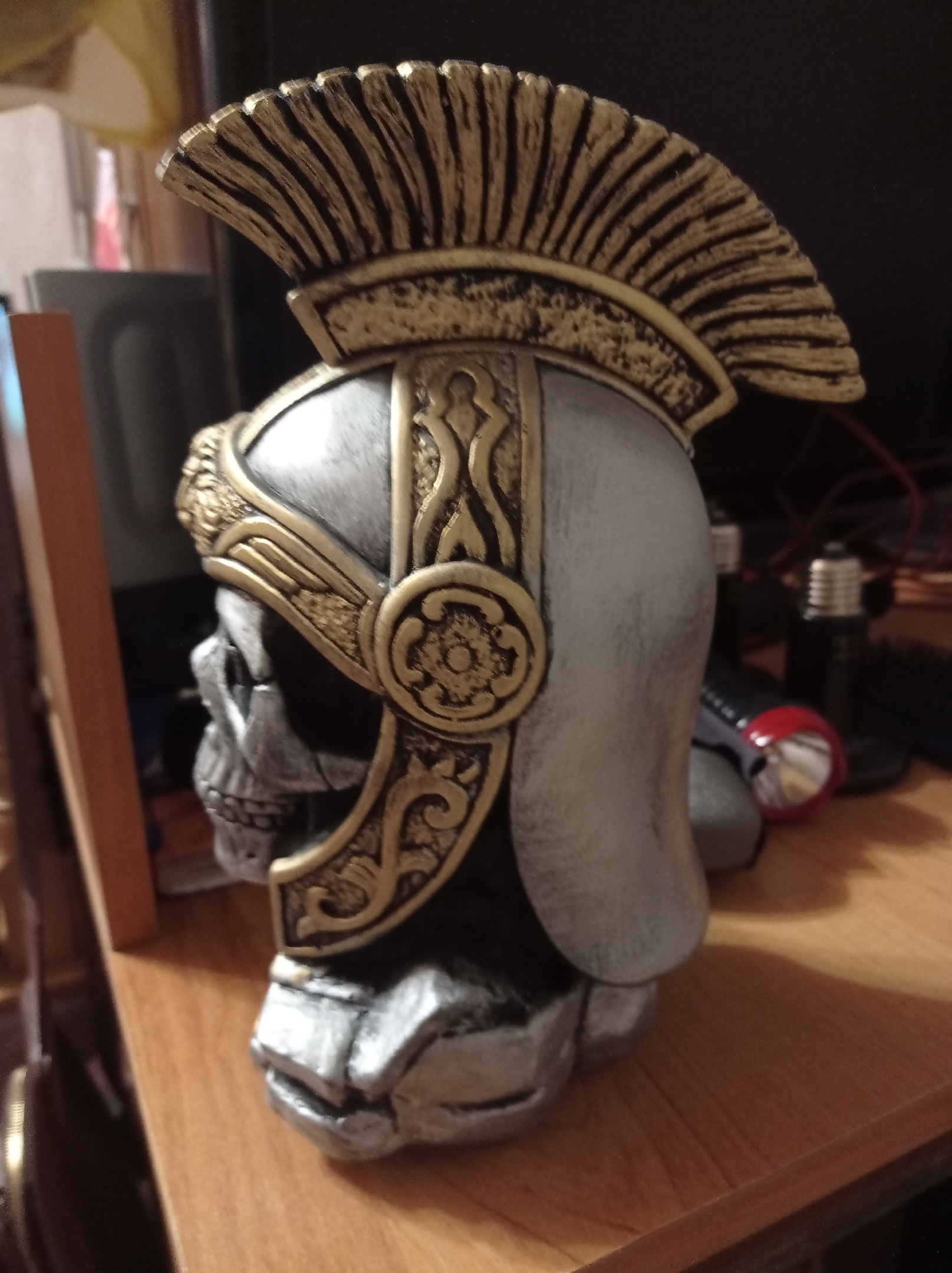 Skeleton in a helmet. | Scrolller