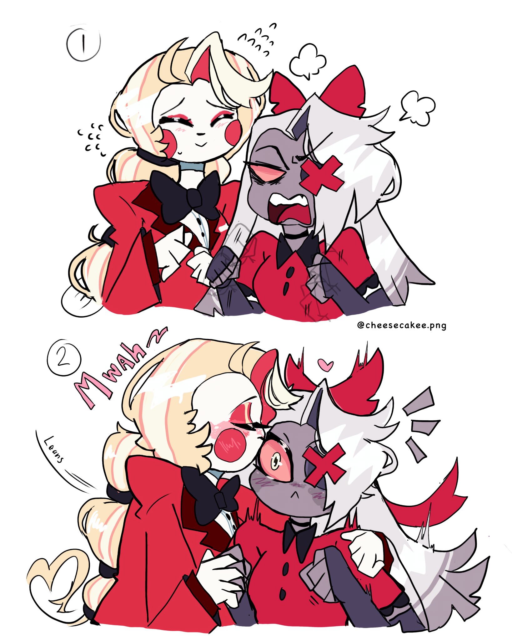 [@cheesecake_pngg] Charlie's simple and effective way to calm Vaggie down. | Scrolller