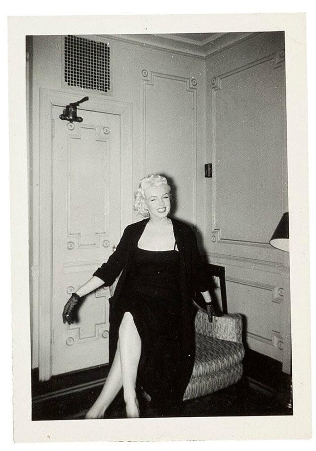 Candids of Marilyn Monroe taken by a fan at the Gladstone Hotel in New York, January 28, 1955 ...