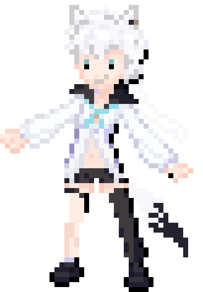 Made an in-battle sprite to accompany Fubuki's overworld sprite | Scrolller