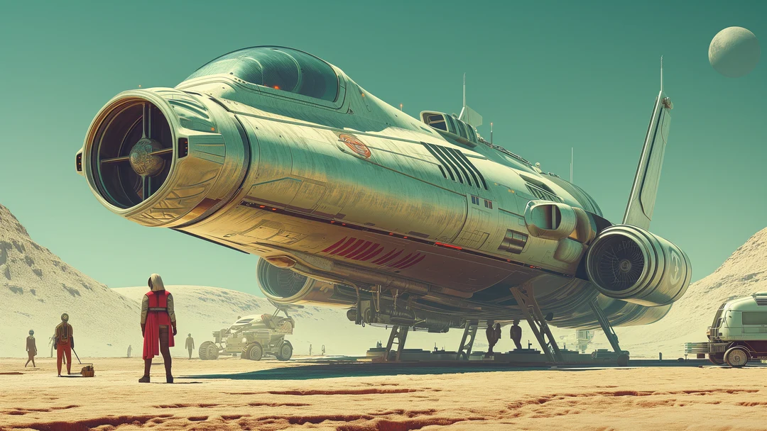 Retro Futuristic Spaceship [3840x2160] | Scrolller