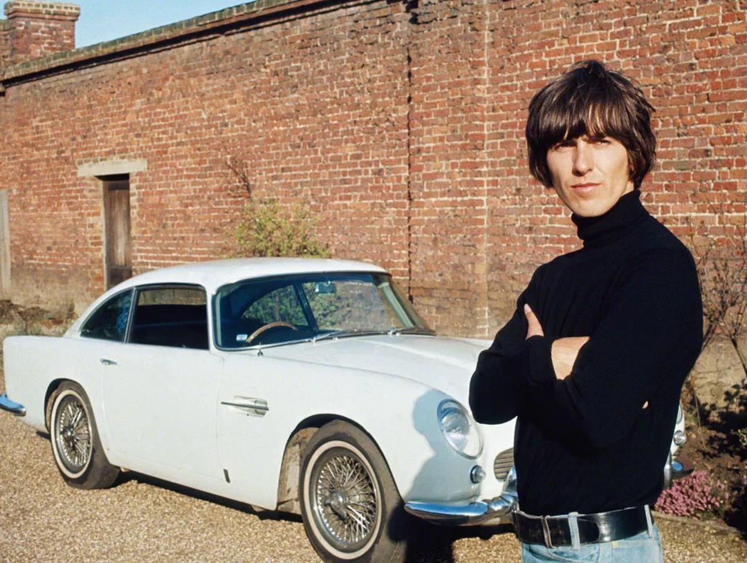 George Harrison with his Aston Martin, 1965 (cross post) | Scrolller