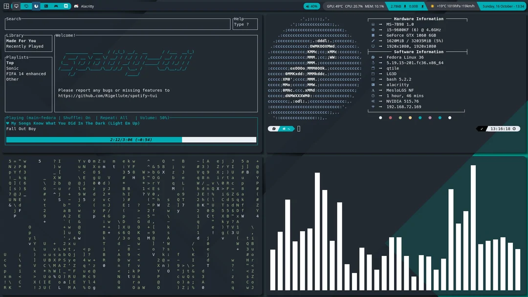 [Qtile] First attempt to rice a wm | Scrolller