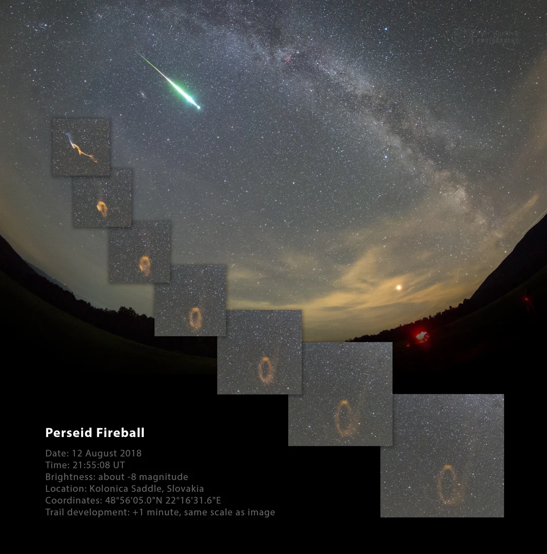 Perseid Fireball and Persistent Train | Scrolller