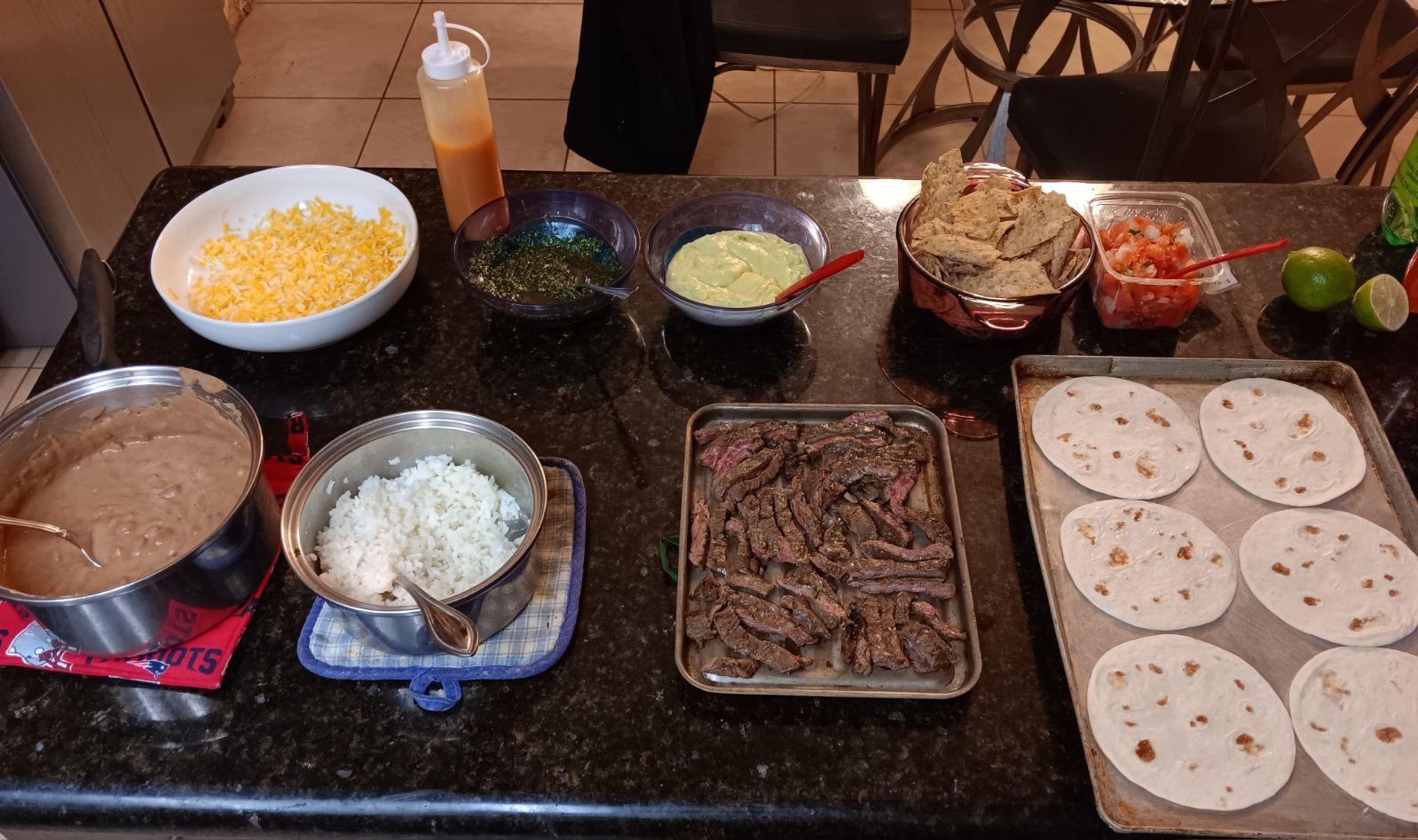 [homemade] steak street tacos with chimichurri, avocado cream and my own mango habenero hot ...