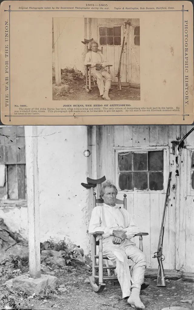 John Lawrence Burns, veteran of the War of 1812 and at age 69 fought as a civilian combatant ...