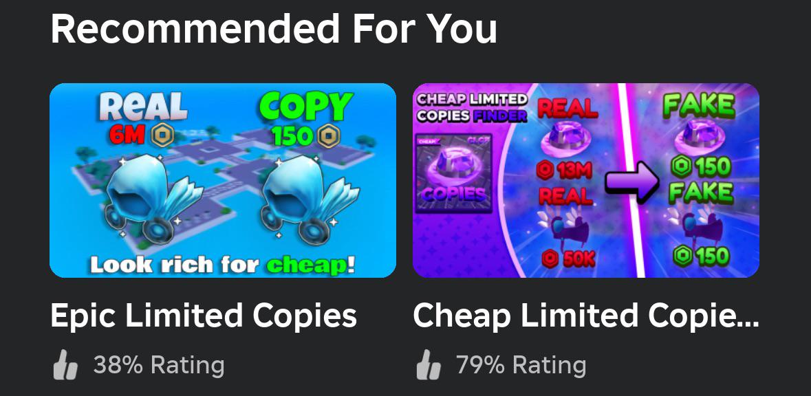 Roblox supporting Limited Copies? | Scrolller