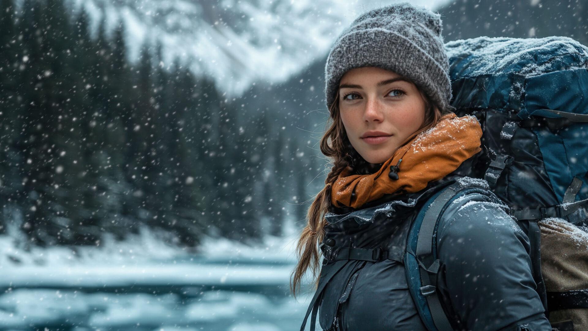 Adventurer in Snowy Mountains [1920x1080] | Scrolller