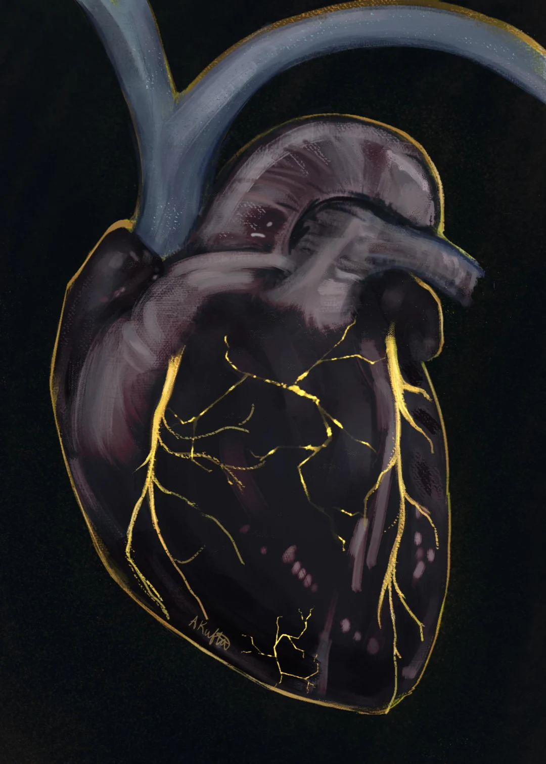 Cardiac Kintsugi, Allison (me), Digital Painting, 2023 | Scrolller