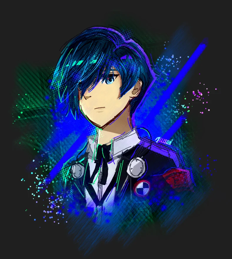 I drew the Persona 3 protagonist | Scrolller