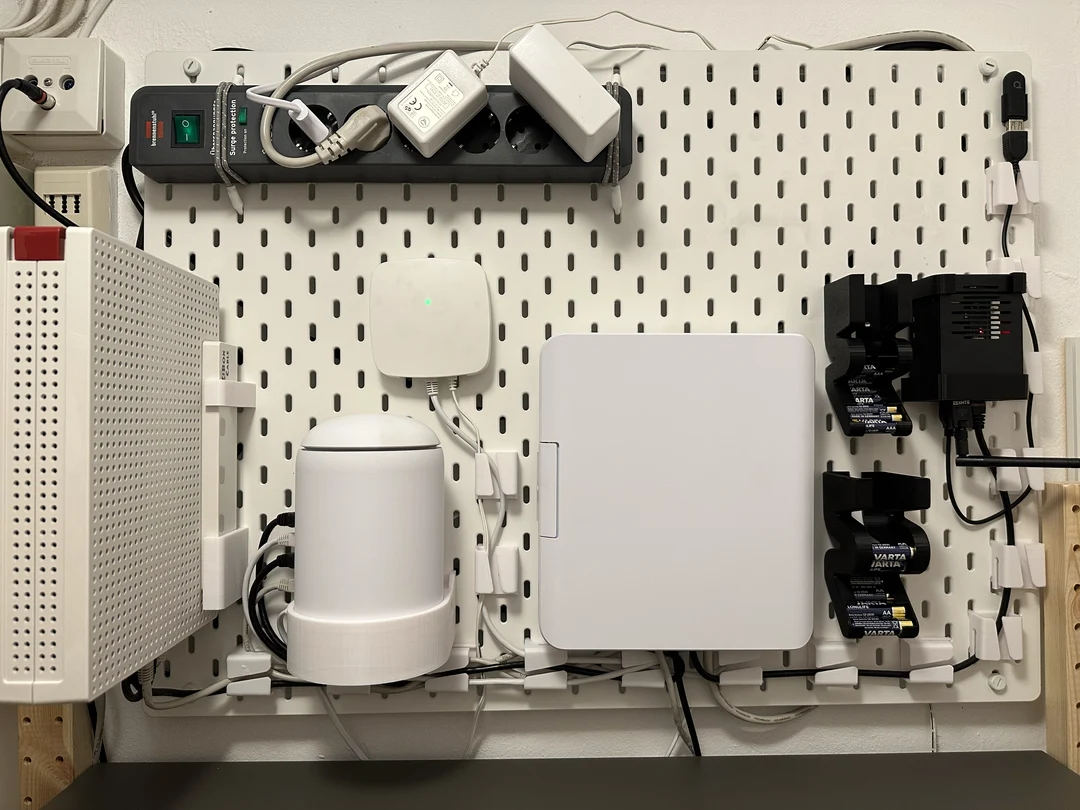 My janky setup mounted on an IKEA Skadis board. | Scrolller