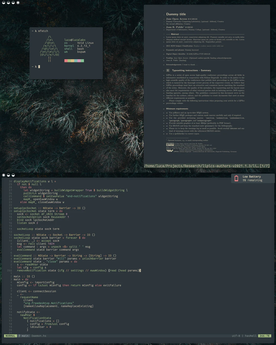[bspwm] barless everforest | Scrolller