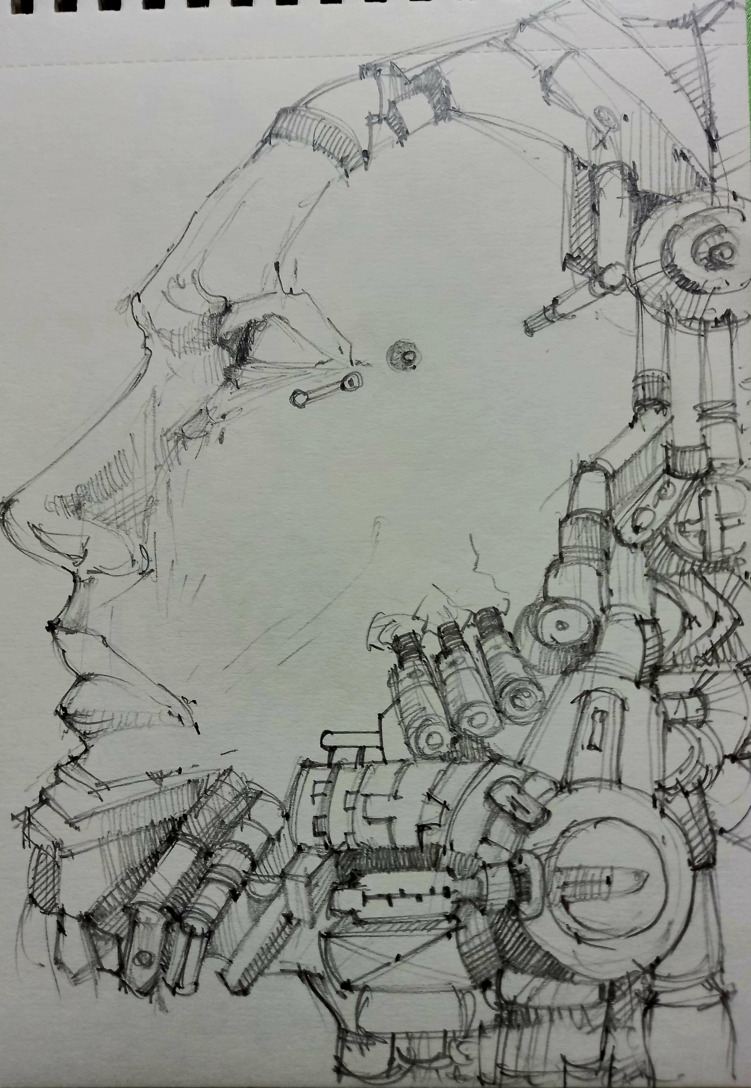 Robocop, me, Pencil, 2023 | Scrolller