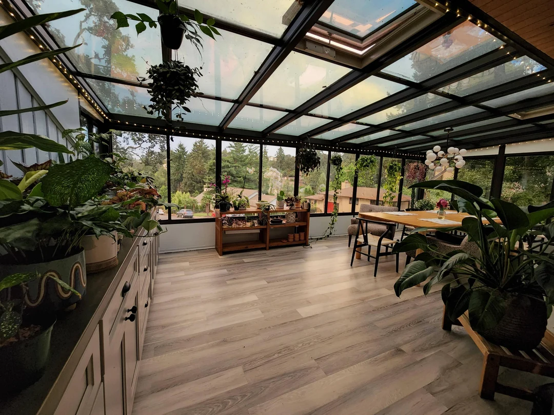 My sunroom/dining room at dusk | Scrolller