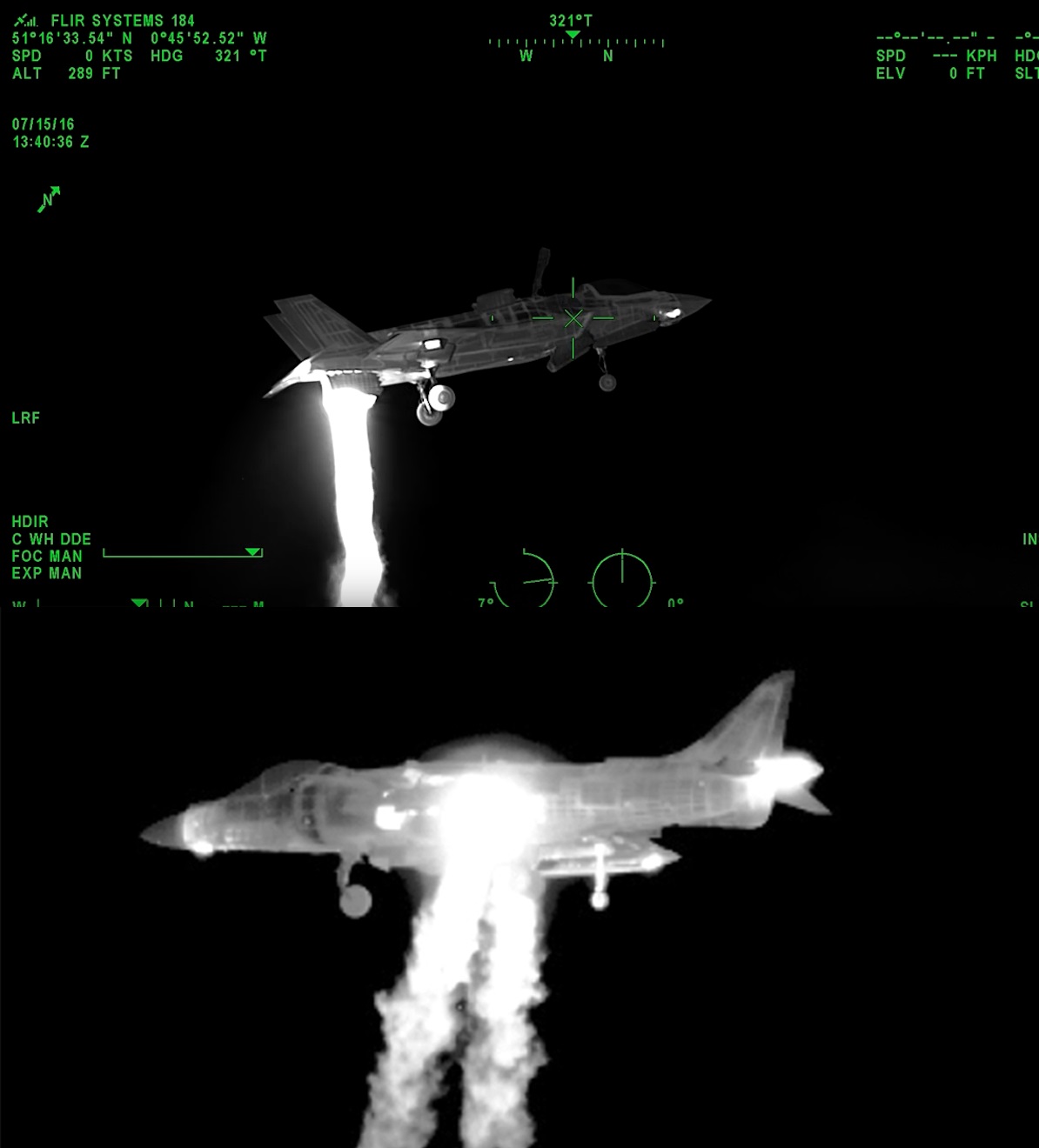 Infrared images of an F35C and AV-8B | Scrolller